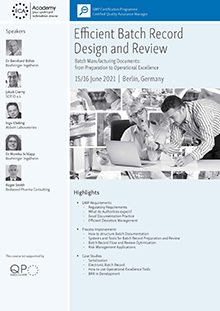 Efficient Batch Record Design and Review - ECA Academy