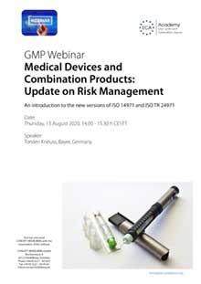 Webinar: Medical Devices and Combination Products - Update on Risk ...